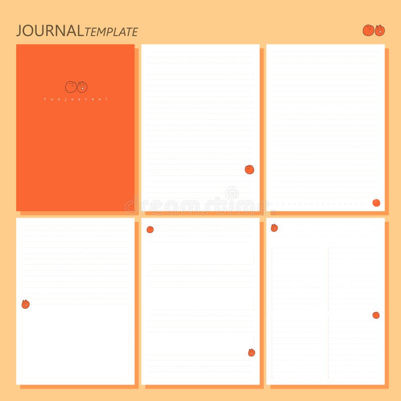 Orange Fun Journal Planner Template Stock Vector - Illustration of ...