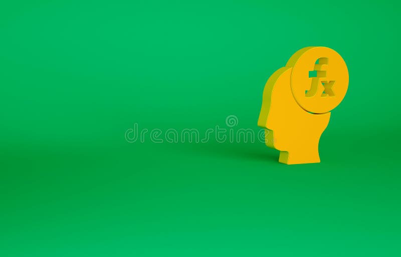 Orange Function Mathematical Symbol Icon Isolated on Green Background ...