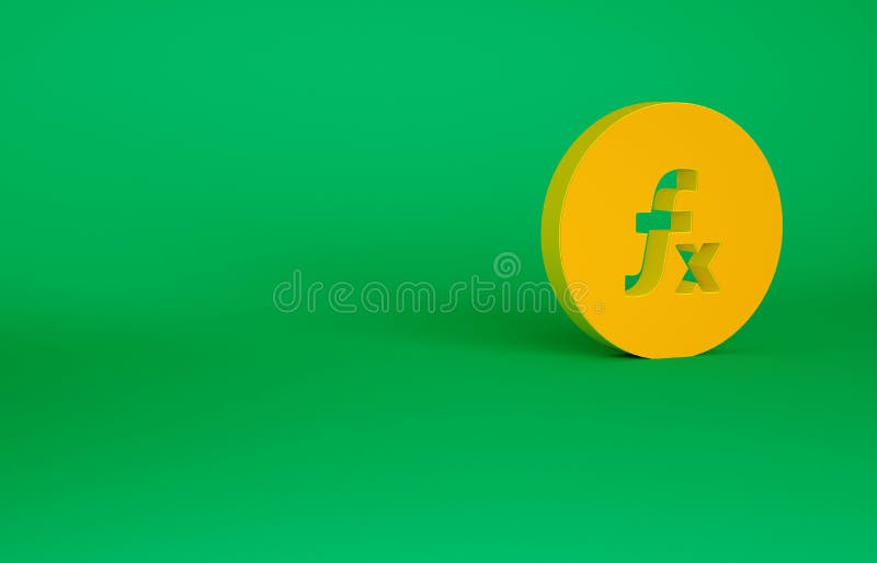 Orange Function Mathematical Symbol Icon Isolated on Green Background ...