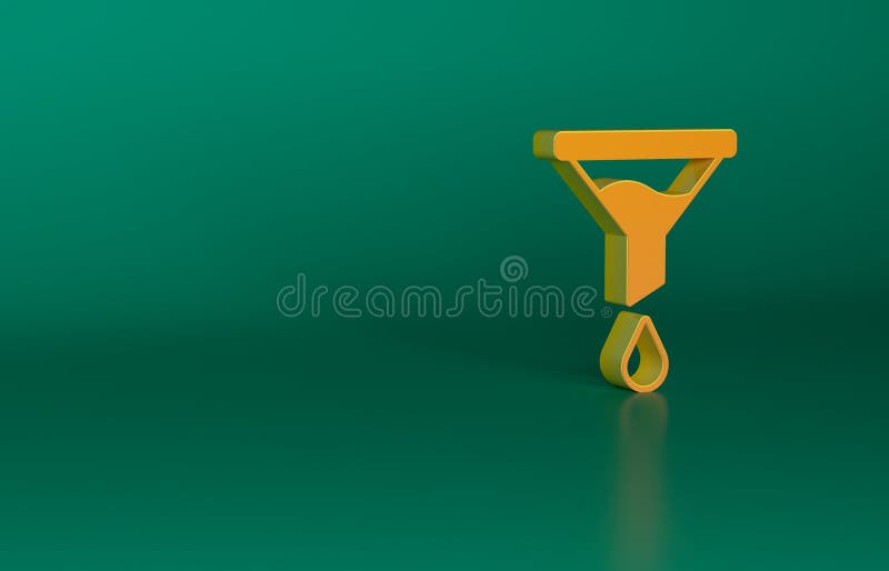 Orange Funnel or Filter Icon Isolated on Green Background. Minimalism ...