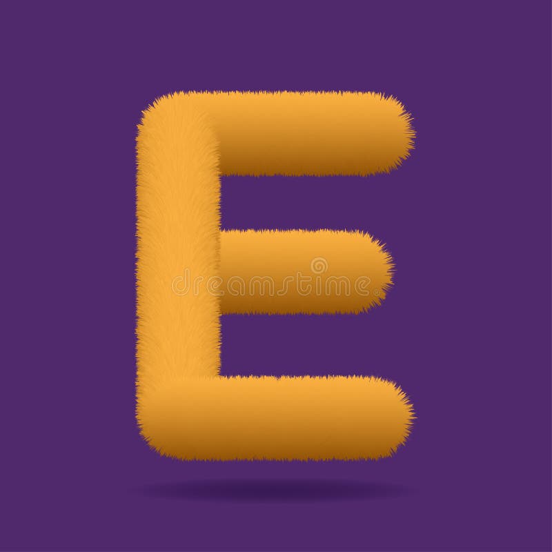 Orange Fur Uppercase Letter E - Vector Stock Vector - Illustration of ...