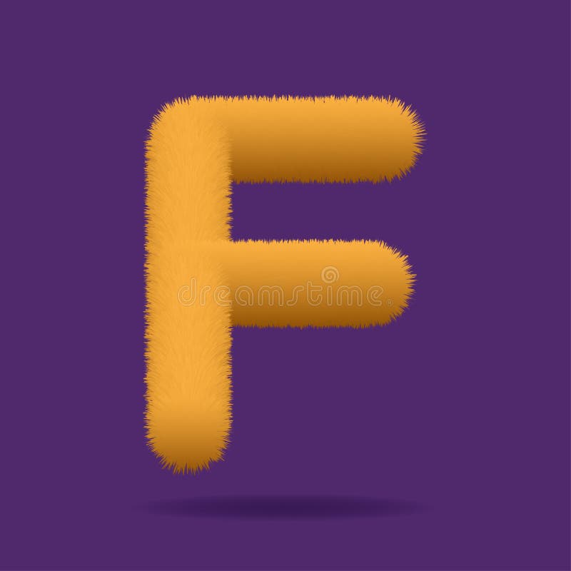 Orange Fur Uppercase Letter F - Vector Stock Vector - Illustration of ...