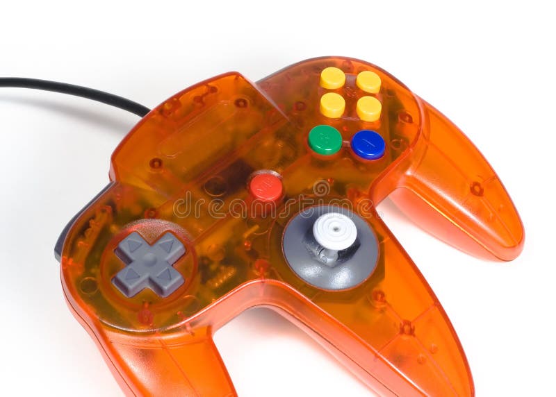 Orange Game Controller Close-up Stock Image - Image of entertainment ...