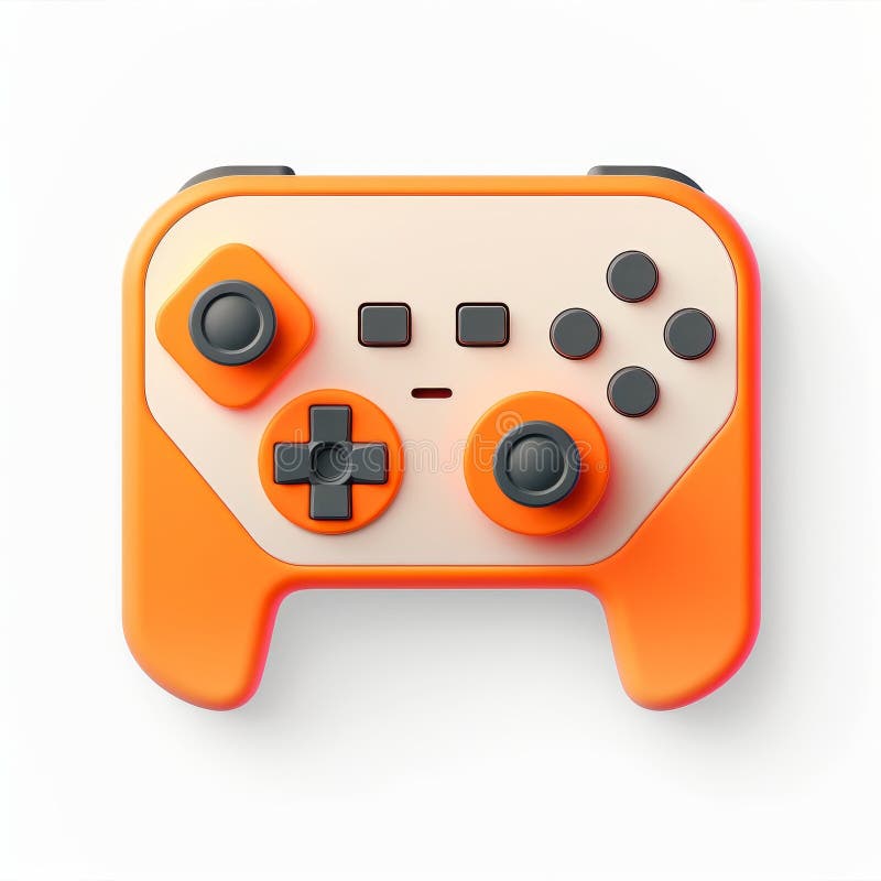 Orange Gamepad Isolated on a White Background. 3d Rendering Stock ...