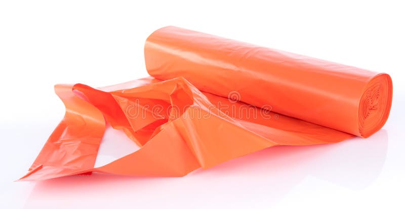Orange garbage bag stock image. Image of waste, plastic - 59162749