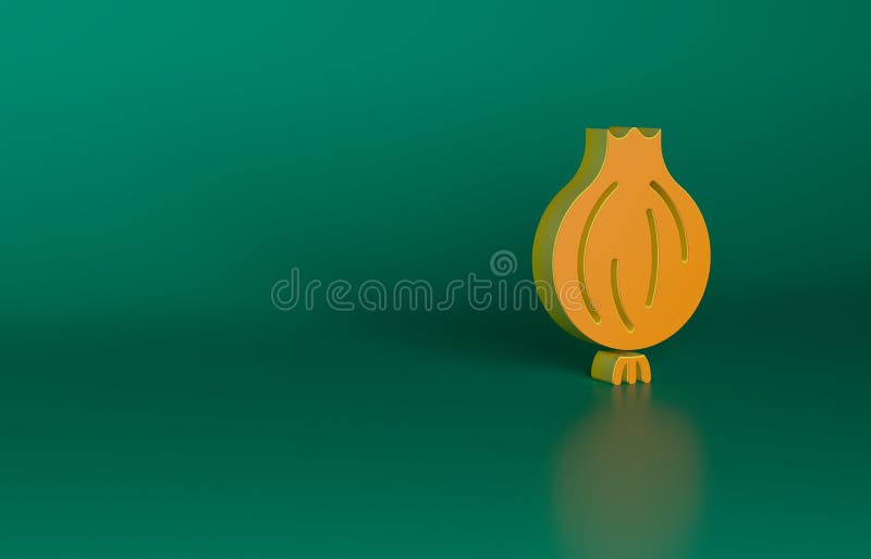 Orange Garlic Icon Isolated on Green Background. Minimalism Concept ...