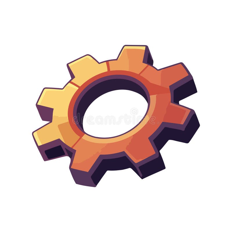 Orange Gear Cogwheel Illustration. Stock Vector - Illustration of piece ...