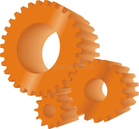 Orange gears stock vector. Illustration of gearing, gears - 6186674