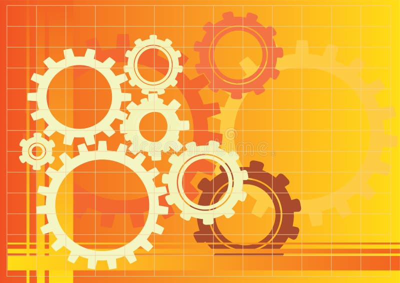 Orange Gears Background Illustration Stock Vector - Illustration of ...