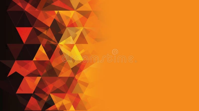 Orange Geometric Background with Polygons for Text. Triangle Banner for ...