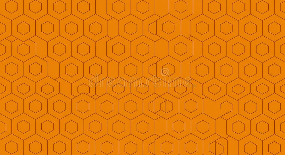Orange Geometric Pattern Featuring a Series of Interconnected Hexagons ...