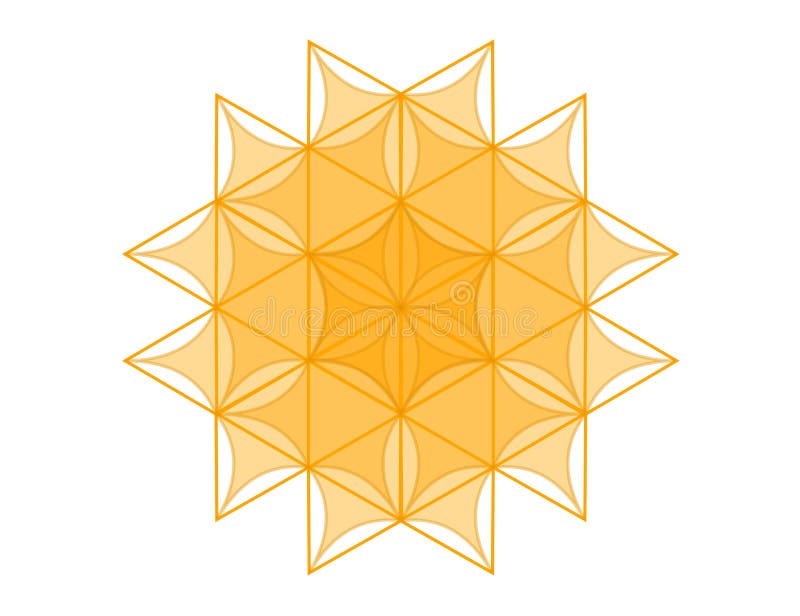 Sacred Geometry Orange Seed of Life Stock Illustration - Illustration ...