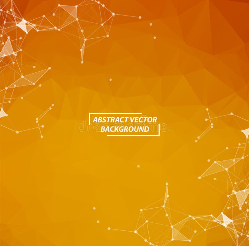 Orange Geometric Polygonal Background Molecule and Communication ...