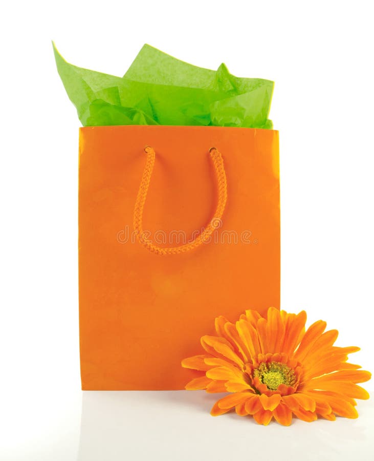 Orange Gift Box stock photo. Image of packaging, daisy - 15569116