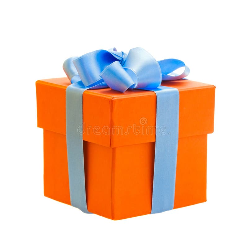 Orange gift box stock image. Image of elegance, design - 30651609
