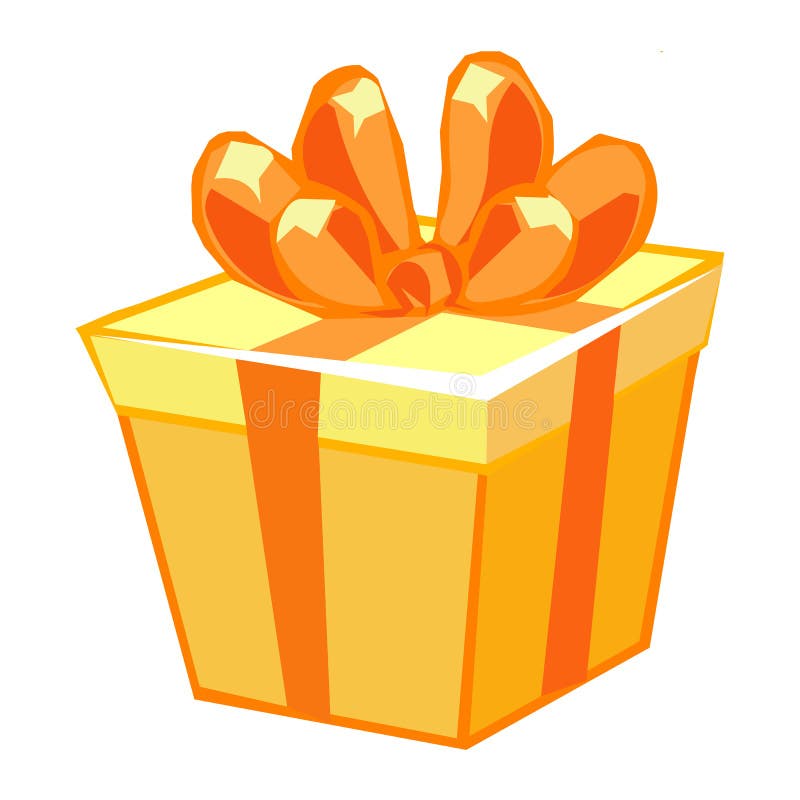 Orange gift box stock vector. Illustration of orange - 32487306