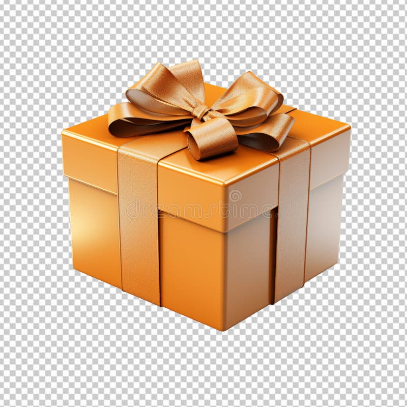 Orange Gift Box for Birthday with Flowers. Vector Illustration Stock ...
