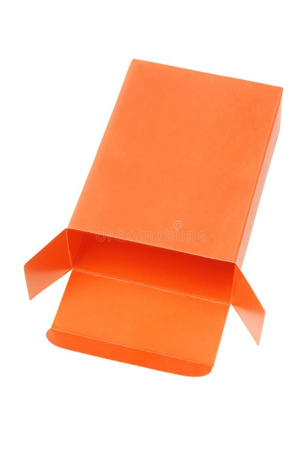 Orange Gift Box with Plain Card Stock Photo - Image of heart, shower ...