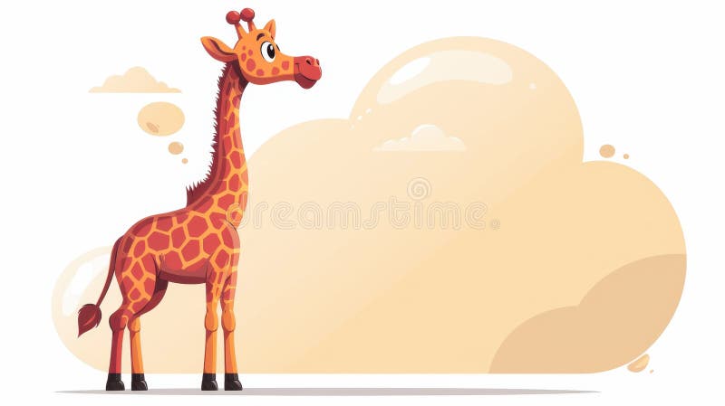 Orange Giraffe Isolated on White Background. Illustration Stock ...