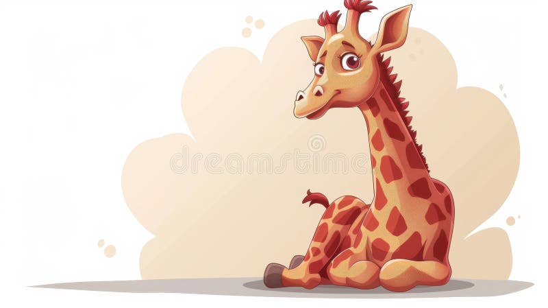 Orange Giraffe Isolated on White Background. Illustration Stock ...