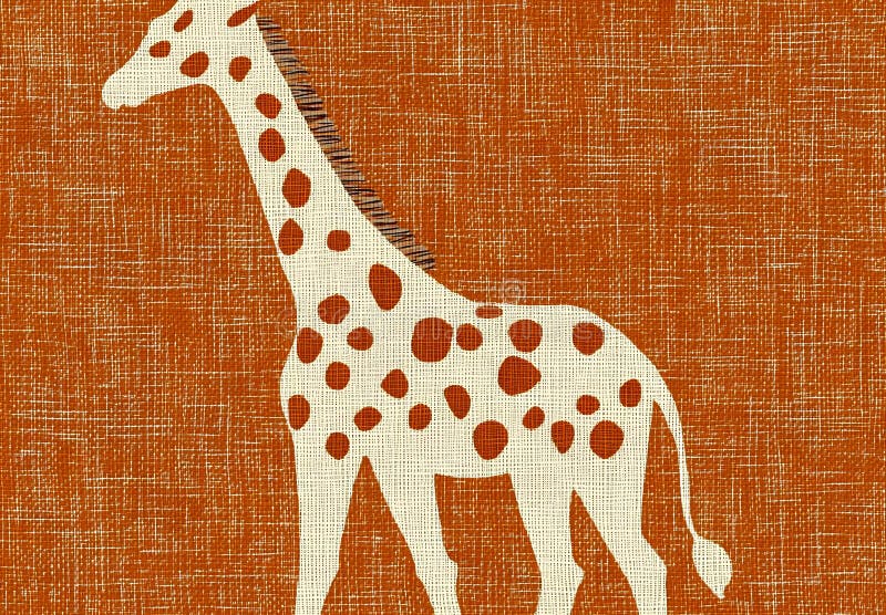 Orange Giraffe Print Fabric Pattern Stock Illustration - Illustration ...