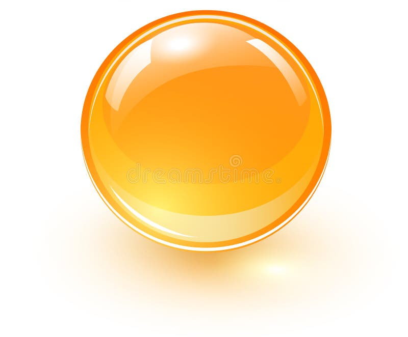 Orange Glass Ball, 3D Shiny Icon Stock Vector - Illustration of glass ...