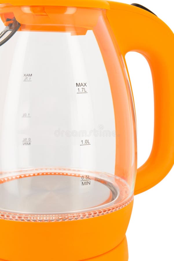 Orange Glass Electric Kettle Isolated White Background Stock Photos ...