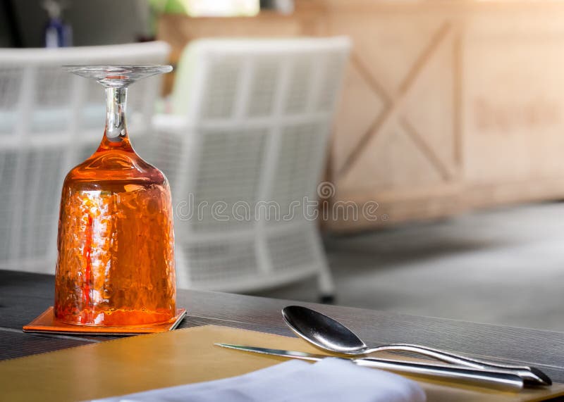 Orange Glass of Water on Luxury Table Setting Stock Photo - Image of ...