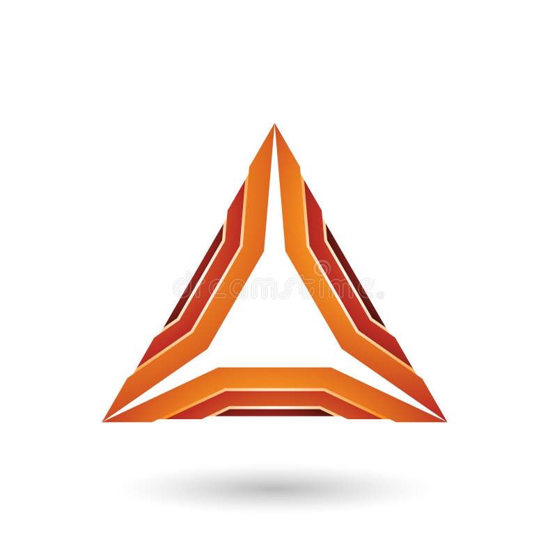 Orange Glossy Mechanic Triangle Vector Illustration Stock Vector ...