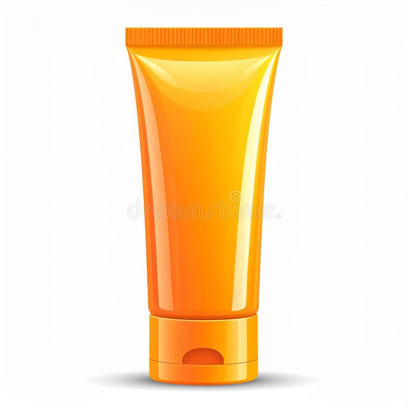 Orange Glossy Plastic Tube Packaging on White Stock Illustration ...