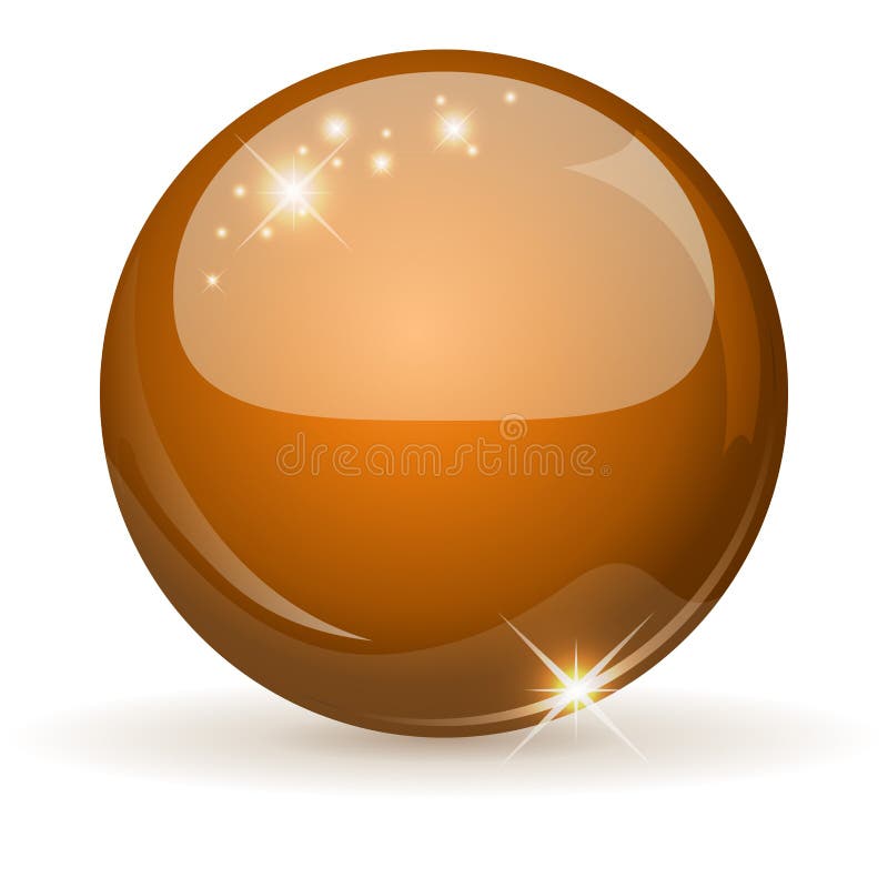 Orange glossy sphere stock vector. Illustration of clear - 70408055