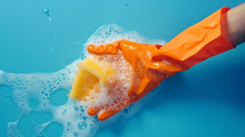 Hand Scrubbing Sudsy Sponge Ai Generated Stock Photos - Free & Royalty ...