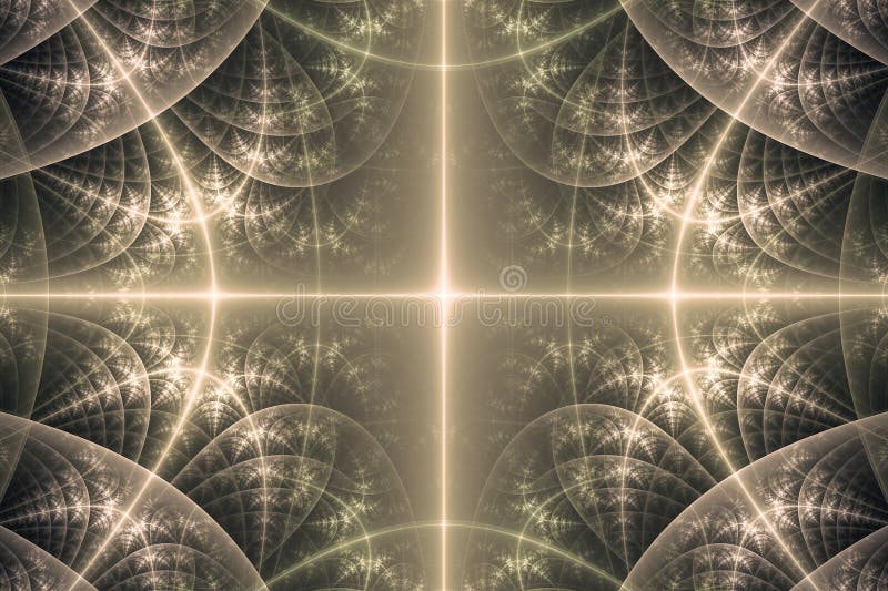 Orange Glowing Pattern of Curved Shapes and Rays on a Black Background ...