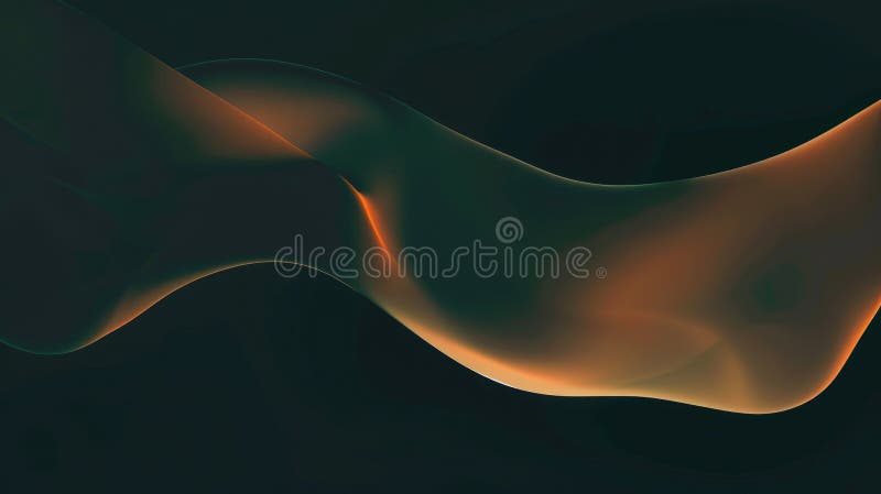 An Orange Glowing Ribbon Against a Dark Background. AIG51A Stock ...