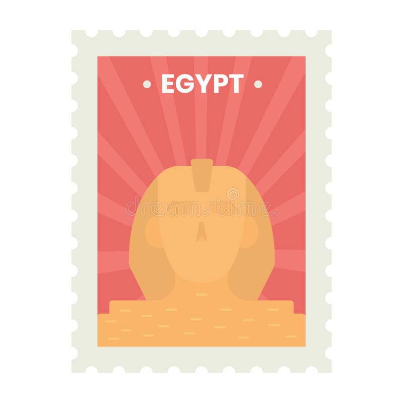 Orange God Hapi Statue Against Rays Background for Egypt Stamp or ...