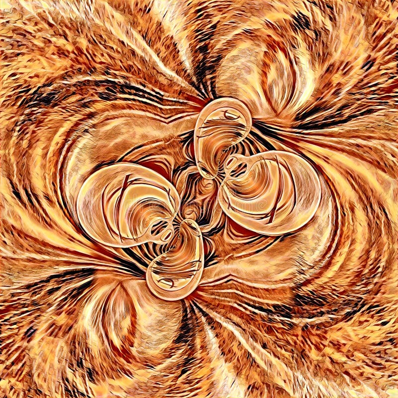 Orange Gold Coloured Cyclone Style Creative Pattern and Design Stock ...