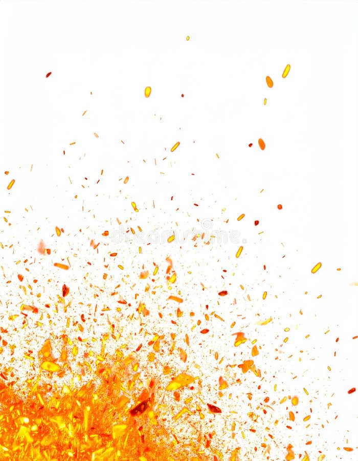 Orange and Gold Glitter Explosion on White Background Stock ...