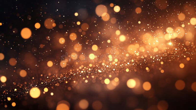 Orange and Gold Glitter Lights on Dark Background Stock Illustration ...