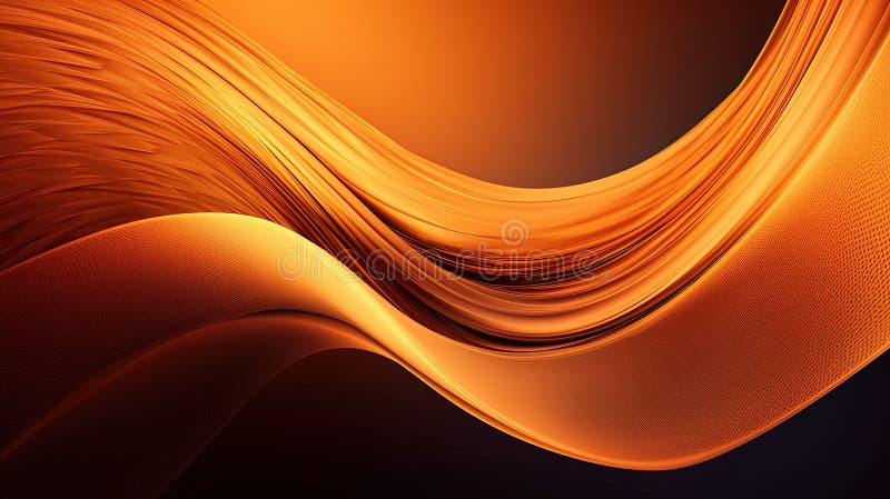 Orange and Gold Minimalist Abstract with Wave or Curves Background ...