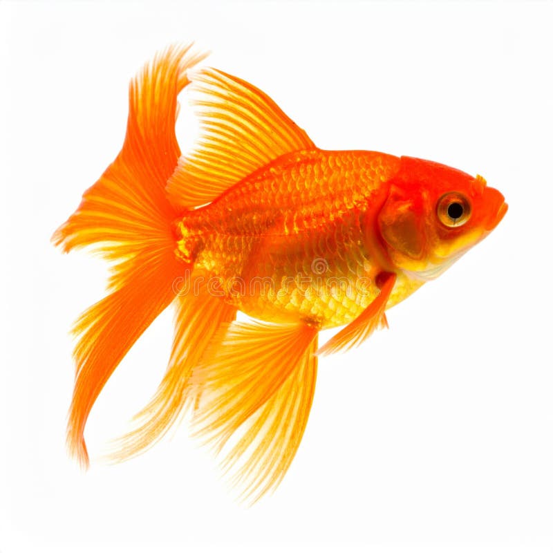 Orange Goldfish on White Background Stock Illustration - Illustration ...