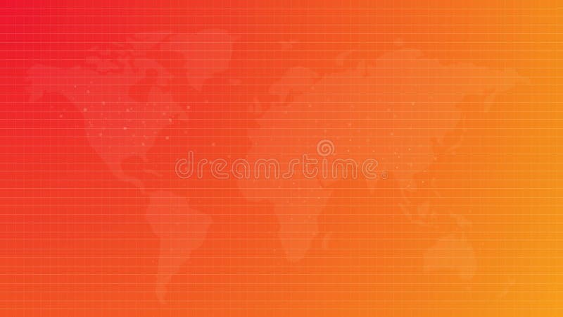 Orange Gradient Bright Color World Map Earth Animated Dynamic Data ...