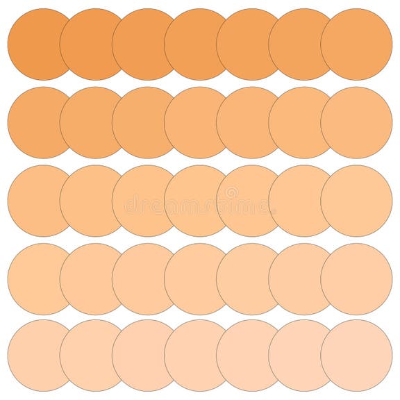 Orange Gradient Circle Array. Seamless Color Progression. Vector ...