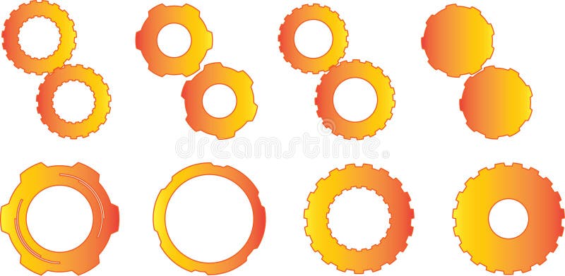 Orange gears stock vector. Illustration of moving, three - 6186674