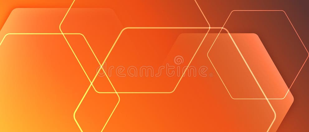 Orange Gradient Hexagon Shape Design Stock Illustration - Illustration ...