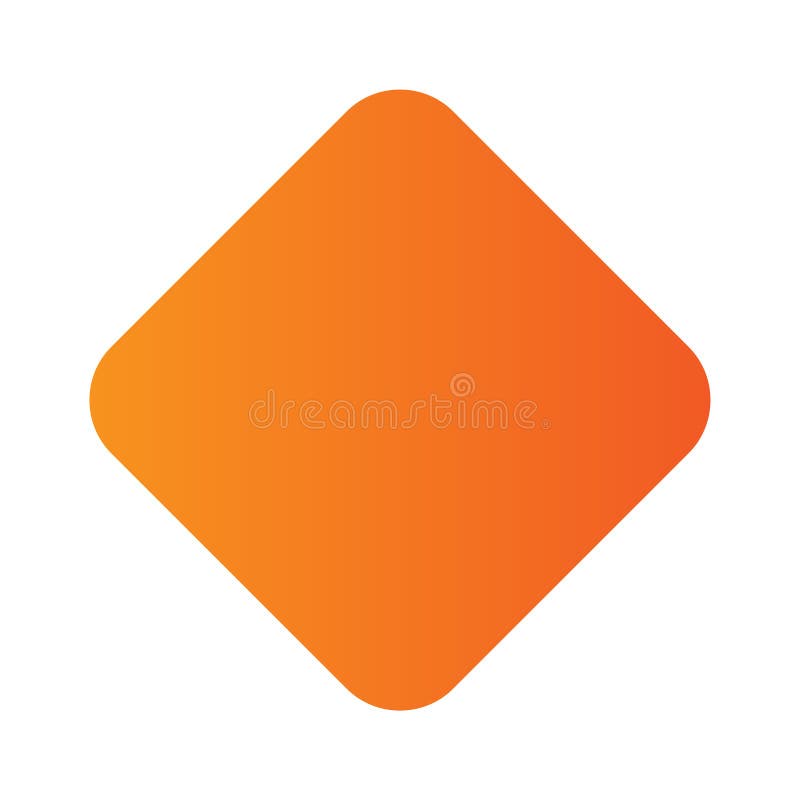 Orange Gradient Rhombus with Rounded Corners Brochure Element Design ...