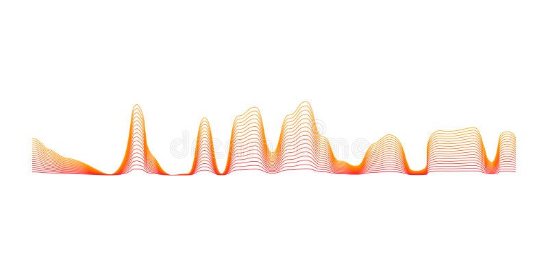 Orange Gradient Sound Wave Pattern on White Background. Abstract ...