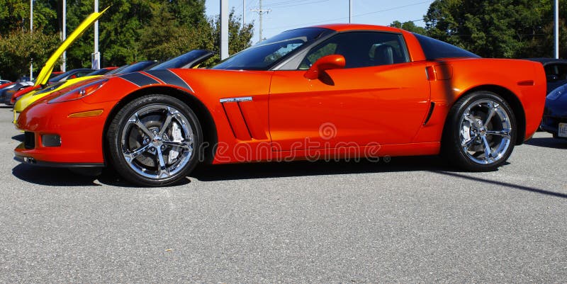 Orange Grand Sport Corvette Editorial Stock Image - Image of colour ...