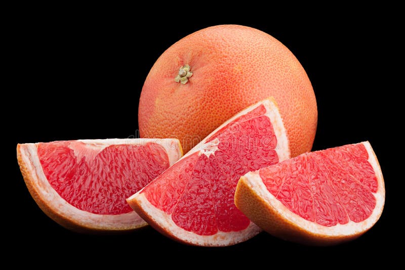 Orange Grapefruit on Black Background Stock Photo - Image of fruit ...
