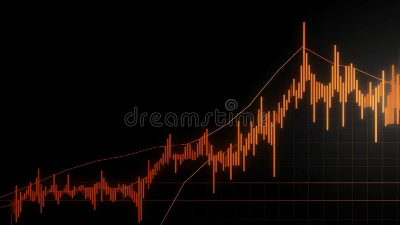 Orange Graph Chart Signifies a Moderate Level of Growth and Potential ...