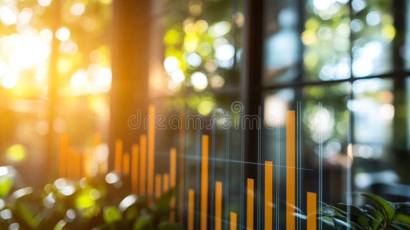 Orange Graph Charts Display, Representing Growth and Financial Success ...